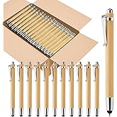 Amazon.com : lyforx 100pcs Bamboo Pens Bulk 2-in-1 Stylus Tip Wooden Bamboo Pens Engraving ...