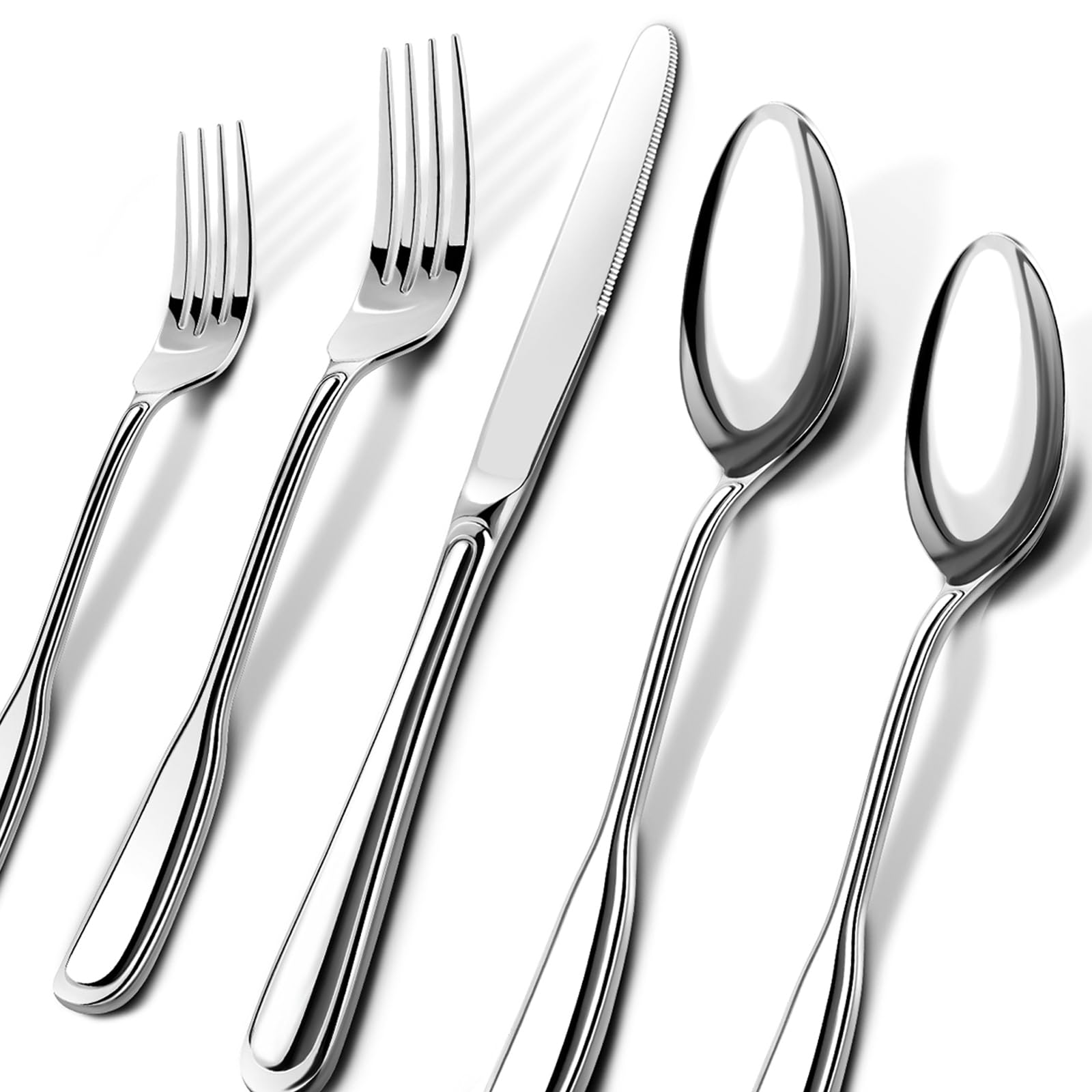 Nice Kitchen Silverware Set for 8, Heavy Duty Stainless Steel Cutlery ...
