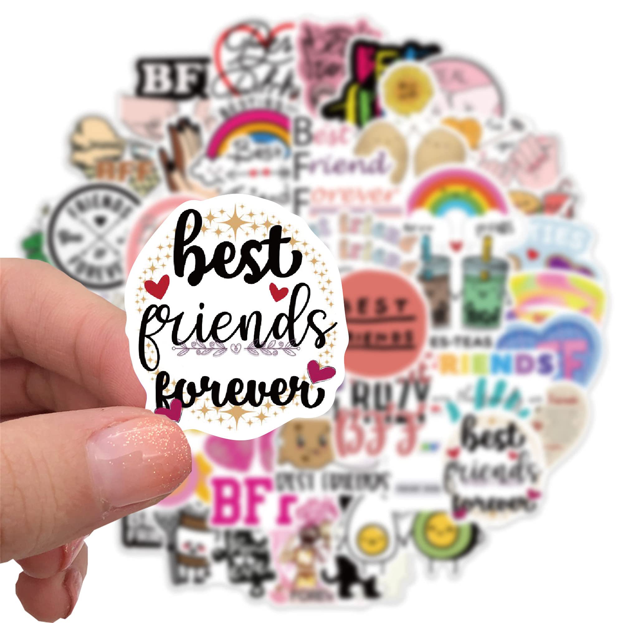 Mua BFF Stickers Pack, 50PCs, Best Friends Forever Aesthetic Vinyl Waterproof Decals, Stickers ...