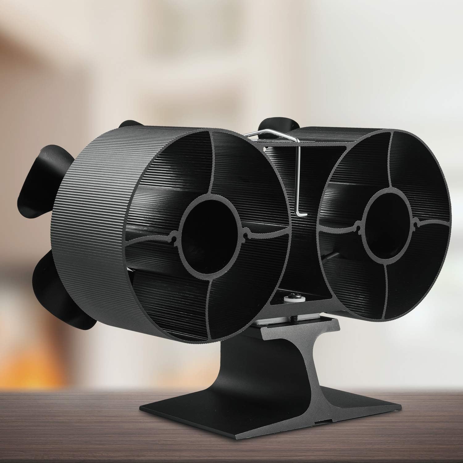 Stove Fan, PYBBO 8-Blades Twin Motor Double Heat Powered Fireplace Fan ...
