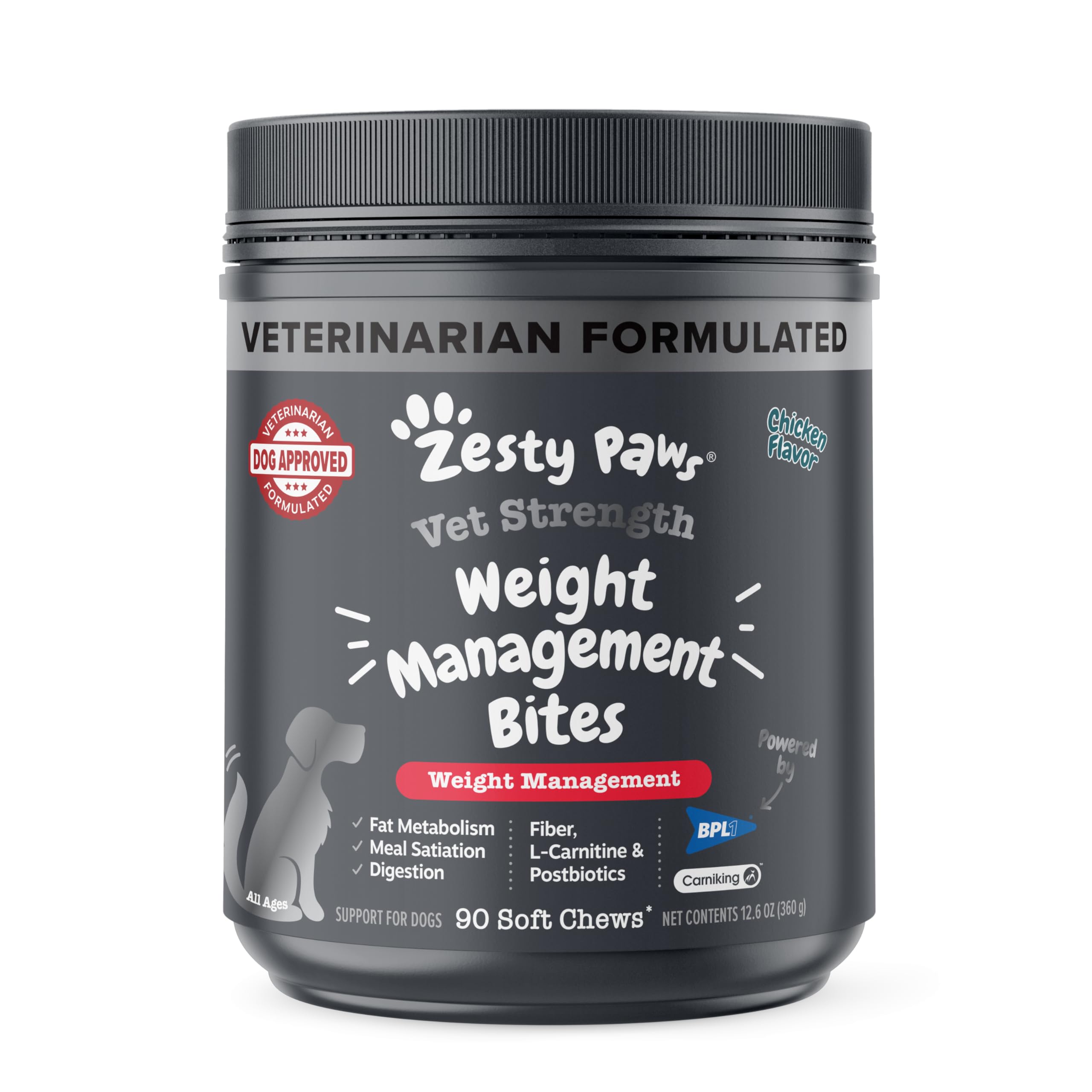Zesty Paws Weight Management Bites for Dogs - Veterinarian Formulated ...
