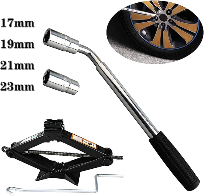 Amazon.com: Telescopic Lug Wrench Extendable Wheel Brace with 17Mm 19Mm ...