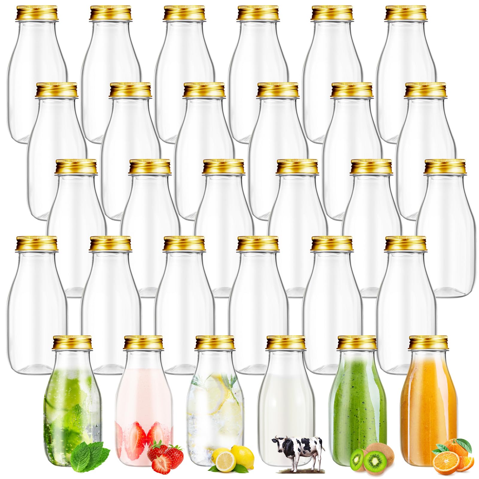 Roshtia 30 Pack 4oz 120ml Plastic Mini Milk Bottles Bulk Juice Shot ...