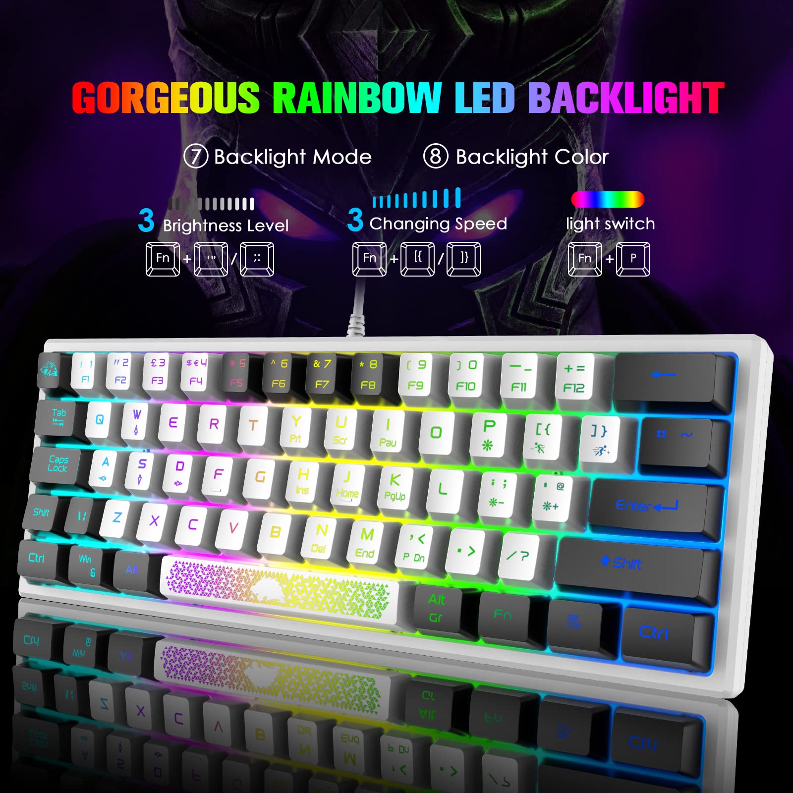 Mua K61 60% Wired Gaming Keyboard RGB Backlit Membrane Keyboard ...