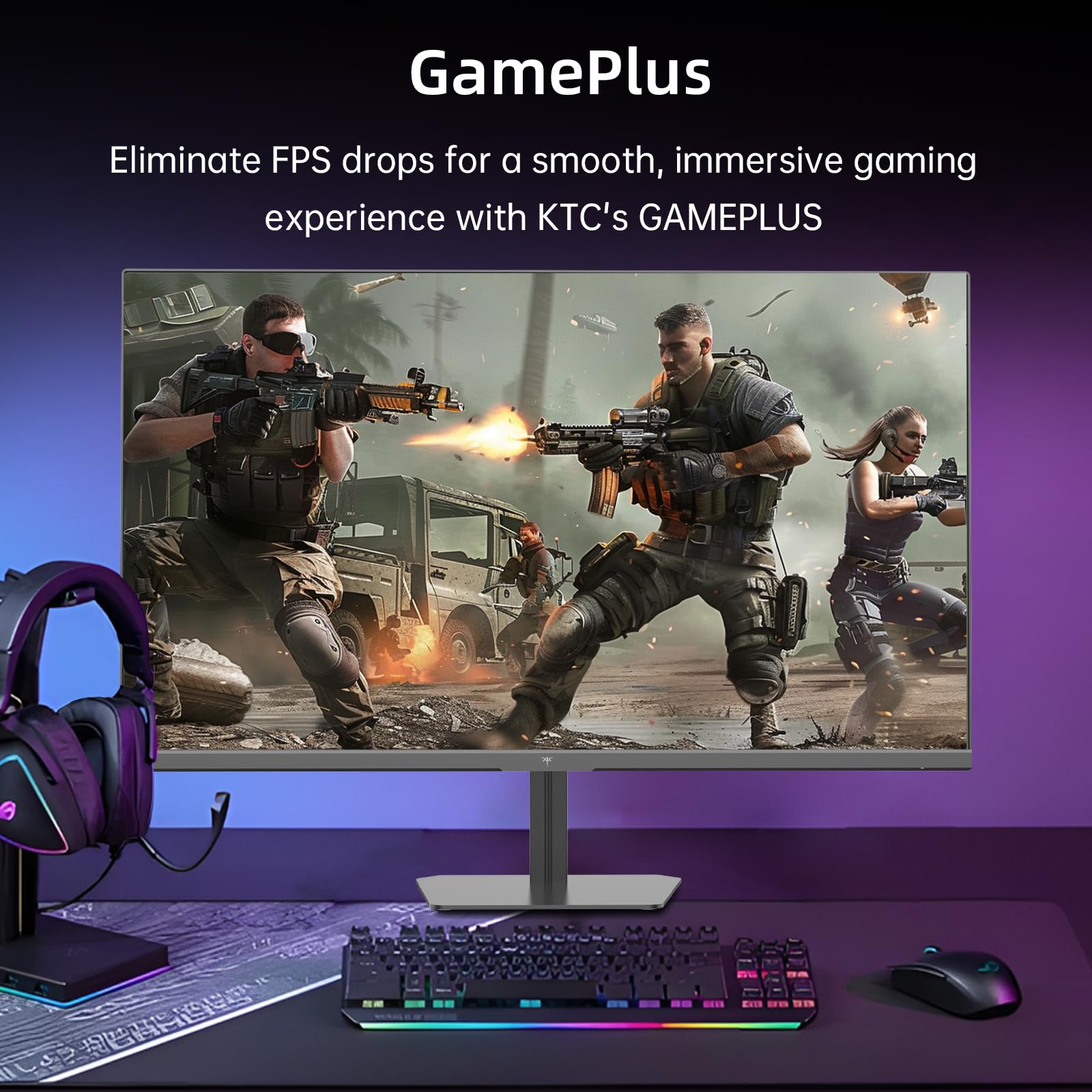 KTC 24 Inch 180Hz Gaming Monitor, 2K QHD Fast IPS PC Gaming Monitor ...