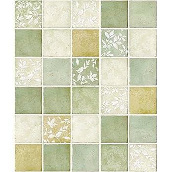 Amazon.com: Green Multi Color Mosaic Pattern Contact Paper Self ...