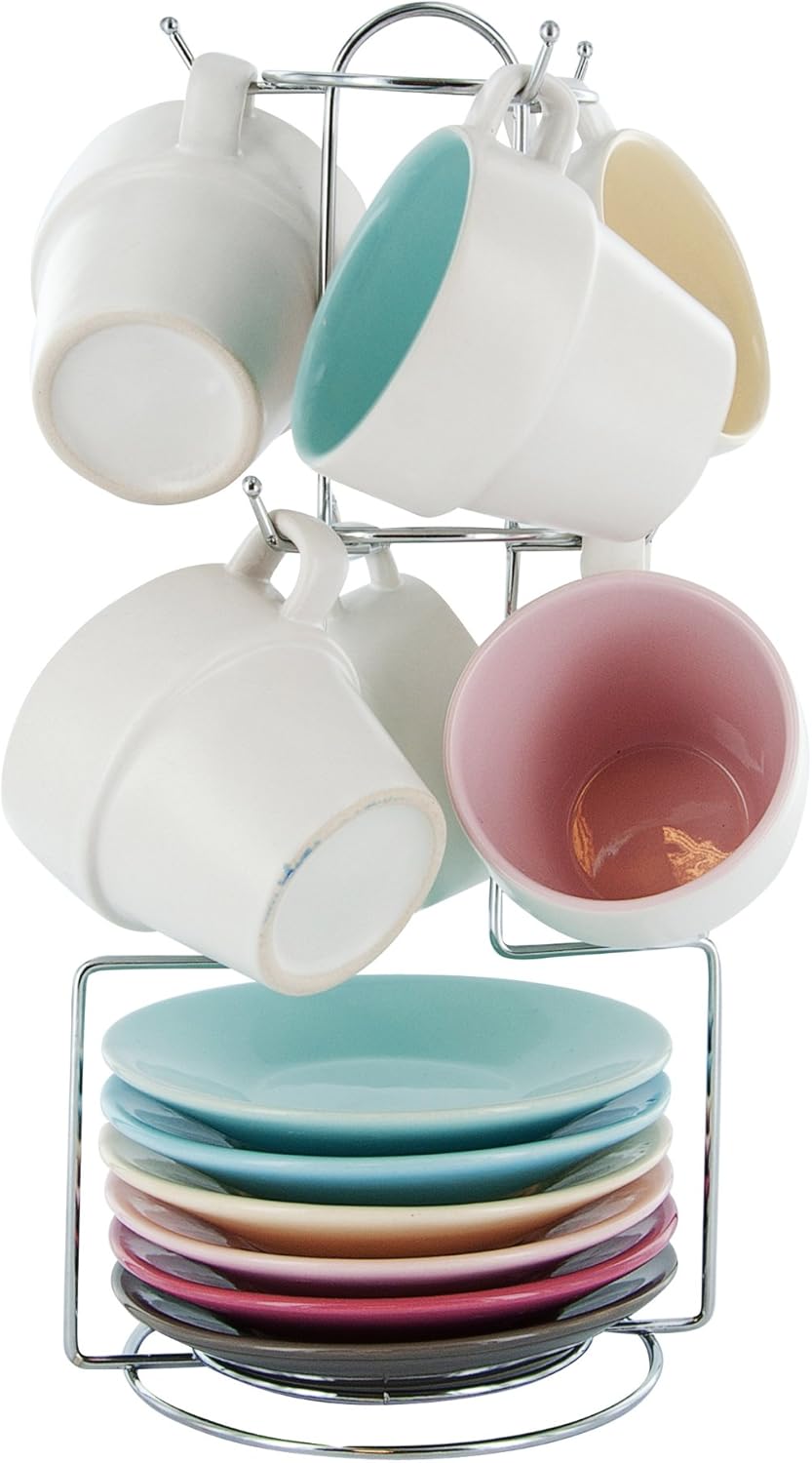 Amazon.com | Present Time Sweet and Spicy Ceramic Espresso Cup Set with ...