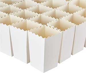 Amazon.com: White Popcorn Boxes, Movie Night Decorations (3.3 x 5.5 x 3 ...