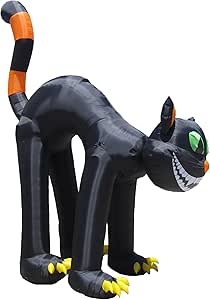Amazon.com: 20 Foot Animated Halloween Inflatable Black Cat: Garden ...