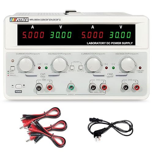 MATRIX Triple Linear DC Power Supply 30V 5A 315W, Adjustable DC Power ...