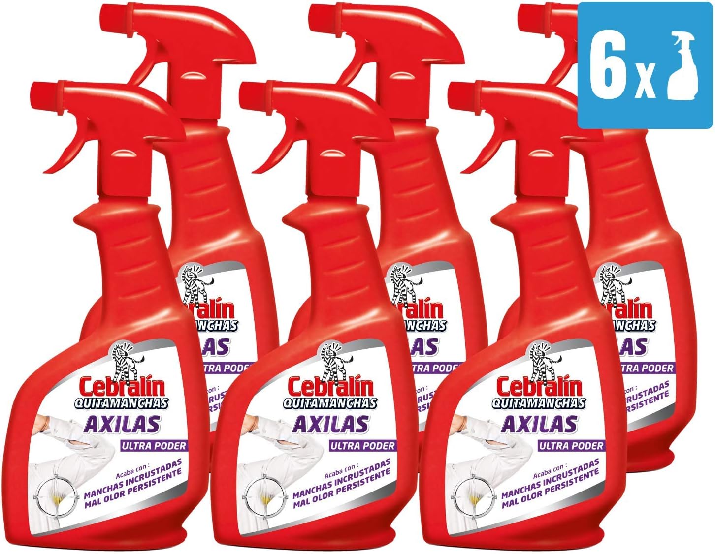 Cebralin - Quitamanchas Axilas, 6 Recipientes de 300 ml - Total: 1800 ...