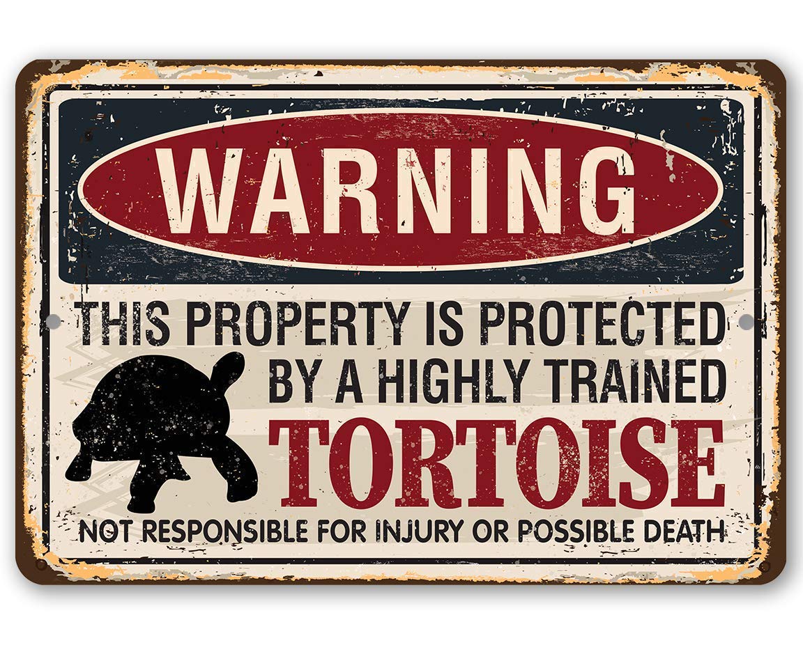 Amazon.com: Metal Sign - Warning Property Protected By Tortoise ...
