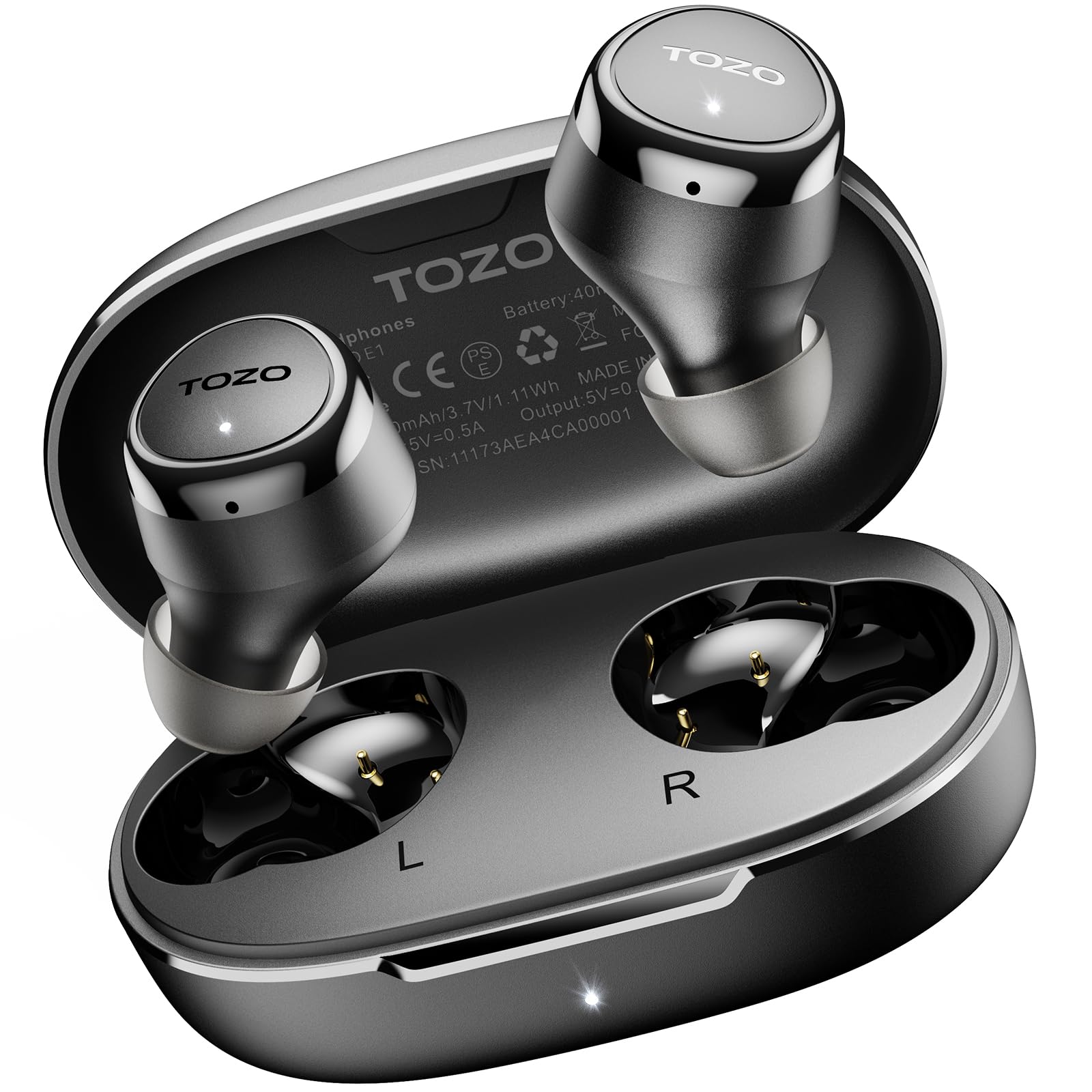 TOZO E1 Wireless Earbuds Build in Mic Clear Calls Ergonomic Light ...