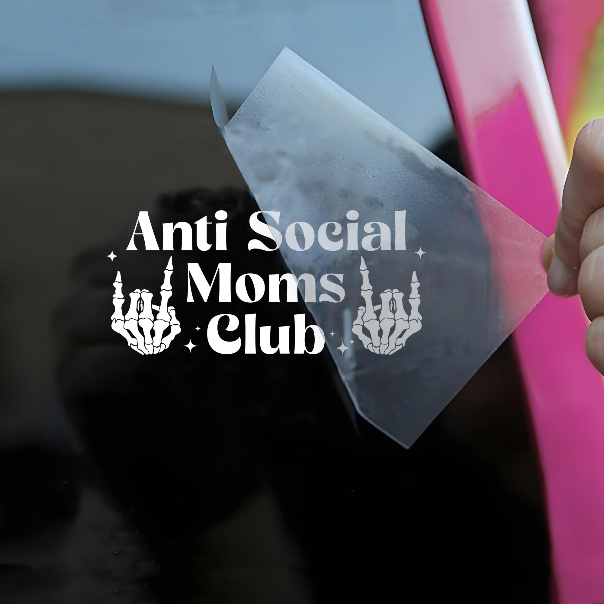 Anti Social Mom Club Car Decals Funny Skeleton Hand, Mother, Sarcastic ...