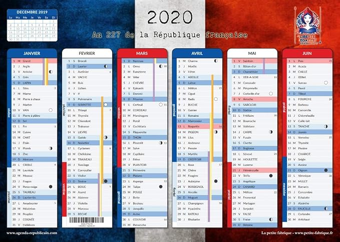 Calendrier Républicain 2020 - format A4 - papier épais, prévu pour ...