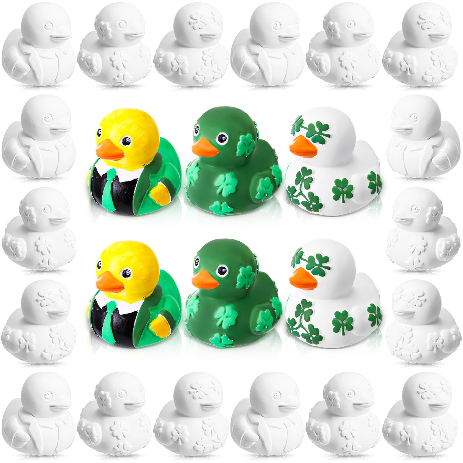 Supervitae 24 Pcs Bulk St. Patrick's Day Duck Paint Your Own Ceramic ...