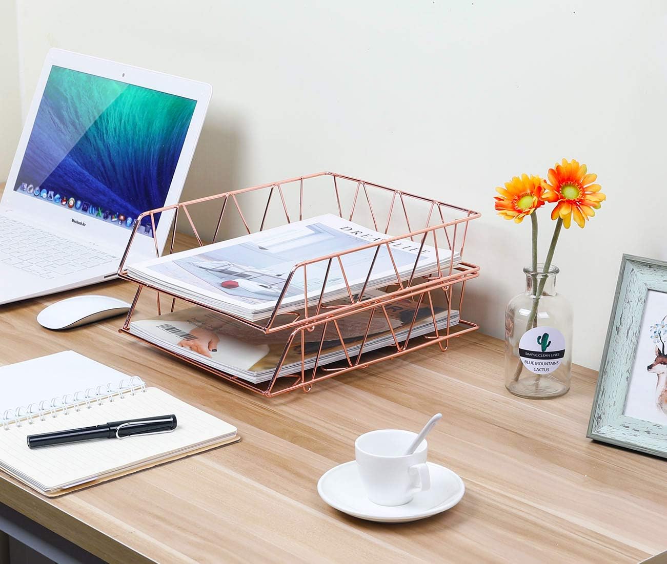 EasyPAG 2 Tier Stackable A4 Filing Trays Office Desk Tidy File Holder ...