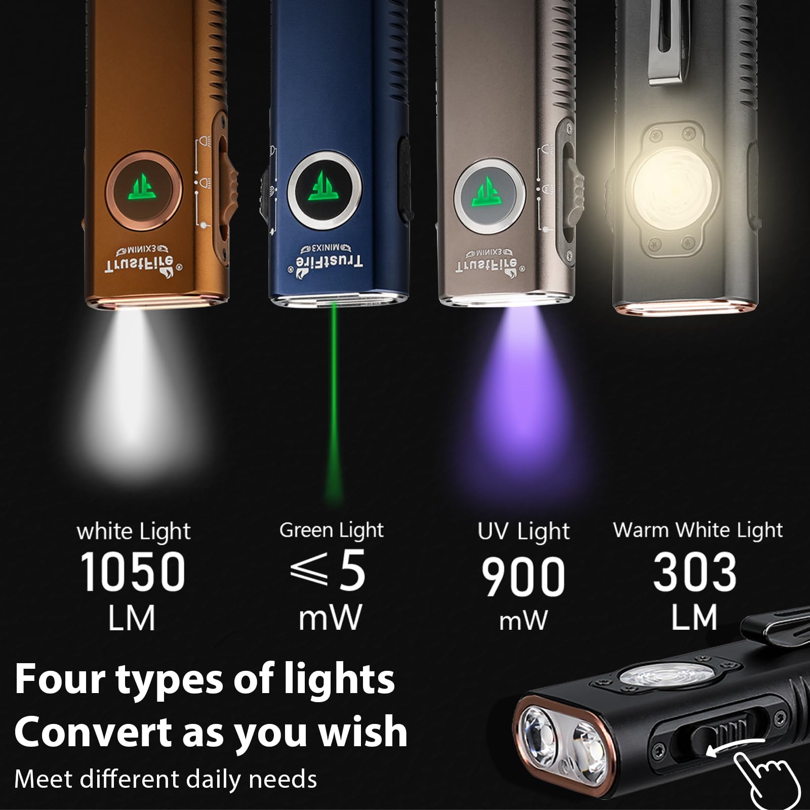 Mua TrustFire Mini X3 Rechargeable EDC Flashlight with White Light ...