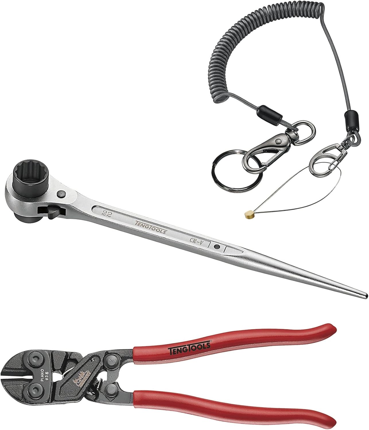 Teng Tools 19 x 22mm Scaffold Podger Wrench with 8 Inch Mini Bolt ...