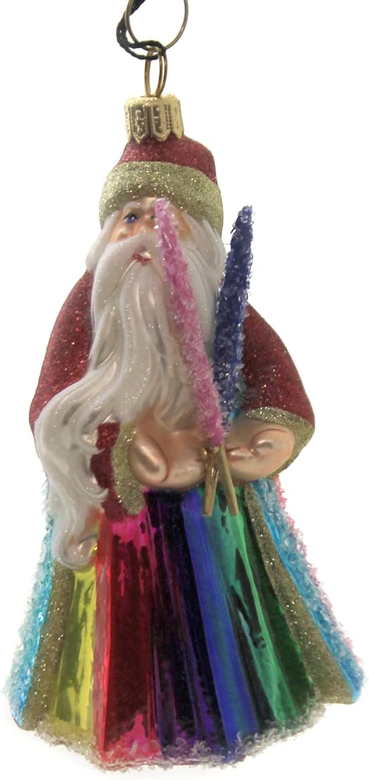Amazon.com: Joy to the World Rainbow Santa Christmas Ornament: Home ...