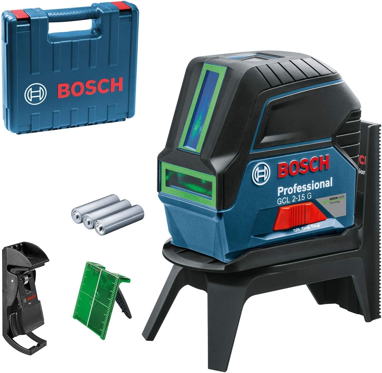 Bosch Professional GCL 2-15 G Combi Laser + Bosch Professional BT 160 ...