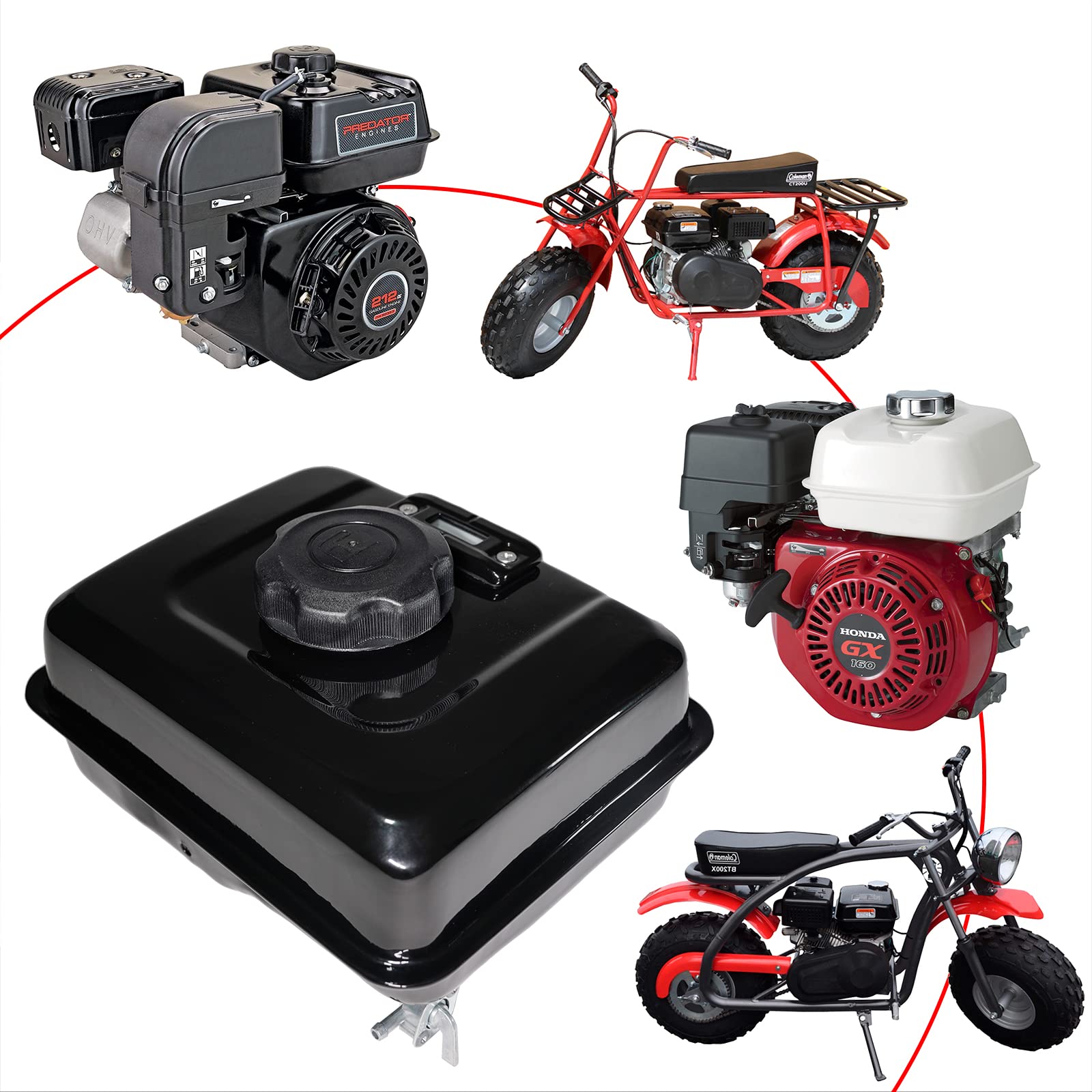 Mua JMCHstore 1 Gallon Gas Fuel Tank W/ Fuel Gauge & Petcock for ...