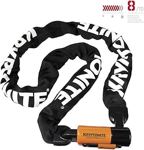 Kryptonite Evolution 4 Integrated Chain Bicycle Lock, Chain Locks ...