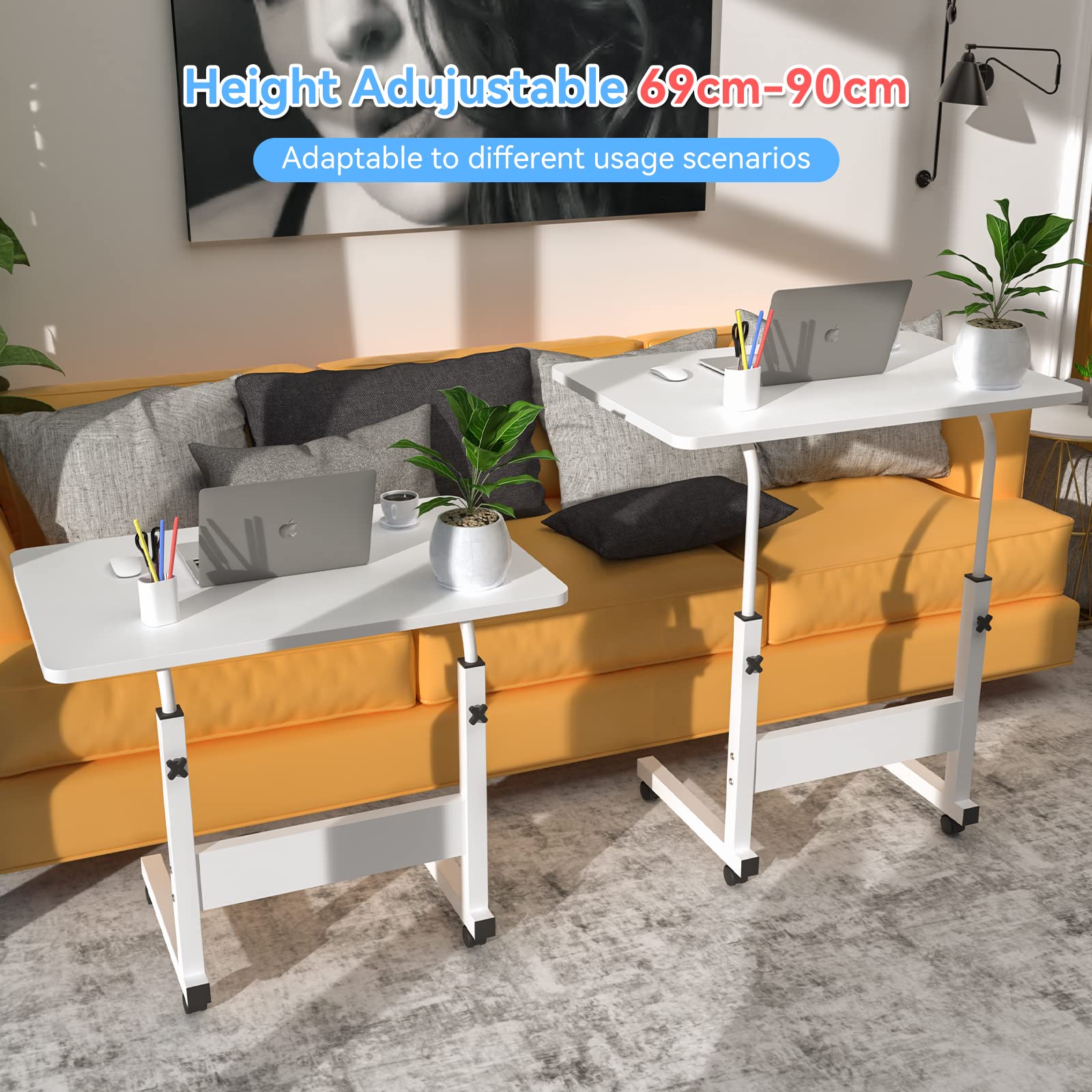 Mua PIPIPOXER 60x40cm Laptoptisch mit Rollen, höhenverstellbarer 69 ...