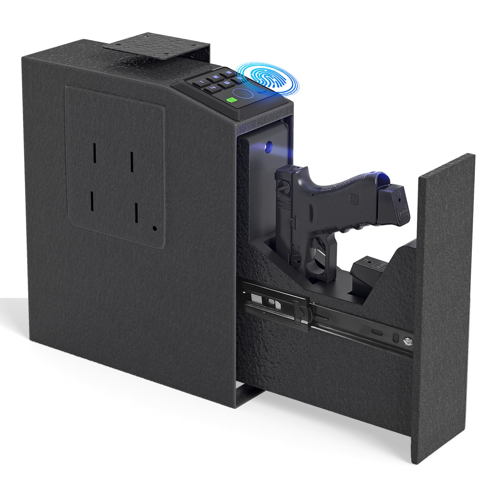 Oarlike Biometric Gun Safe for Handgun, Mounted Pistol Safe with Quick ...