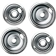 Amazon.com: Pulluty 316048413 and 316048414 Chrome Stove Burner Drip ...