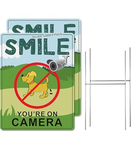 4LessCo 20,3 X 30,5 Cm "Smile You Are On Camera No Dog Poop Yard ...