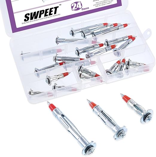 Amazon.com: Swpeet 24Pcs Assorted Sizes Molly Bolt Drive Fasteners Walk ...