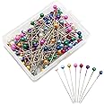 Amazon.com: Benvo 250Pcs Sewing Pins with Plastic Pearl Head Pins Straight Quilting Pin 38mm ...