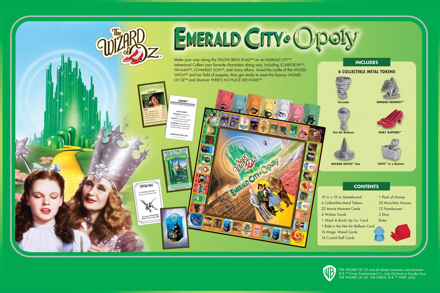 MasterPieces Opoly Board Games - The Wizard of Oz Emerald City Opoly ...