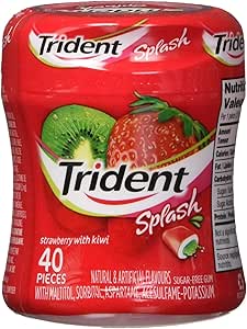 Trident Trident Splash Strawberry Kiwi Bottle Candy, 40 Count, 6 Count ...
