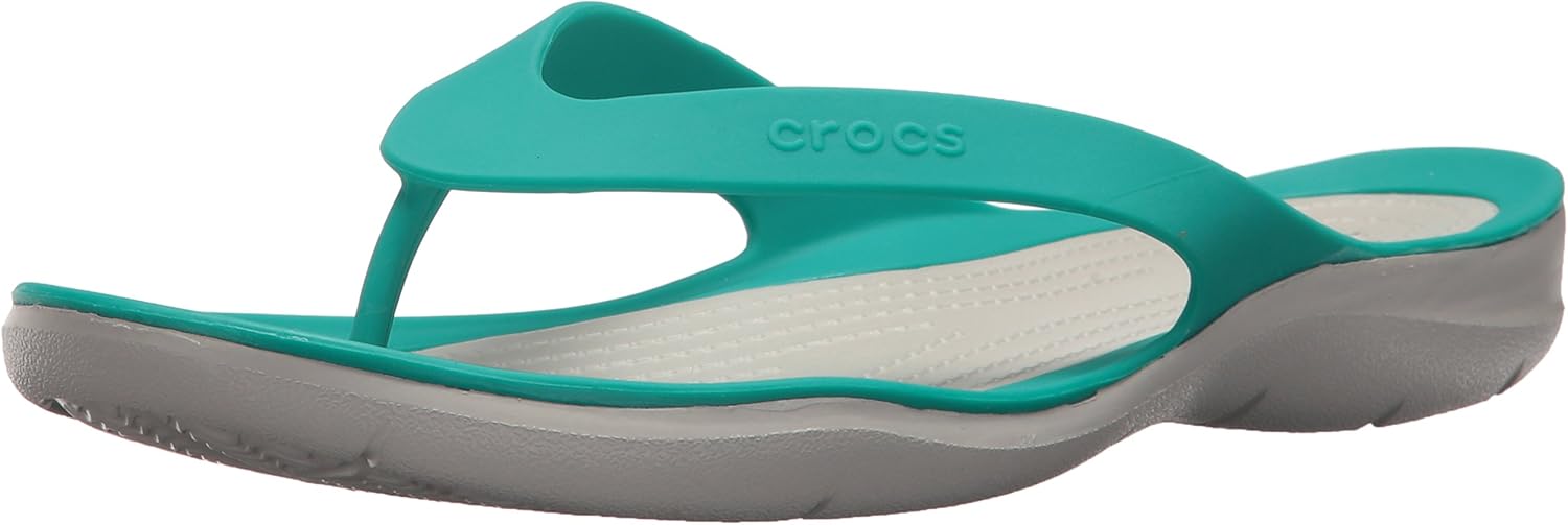 Crocs Women's Flip, Tropical Teal/Pearl White, W4: Amazon.com.au: Fashion