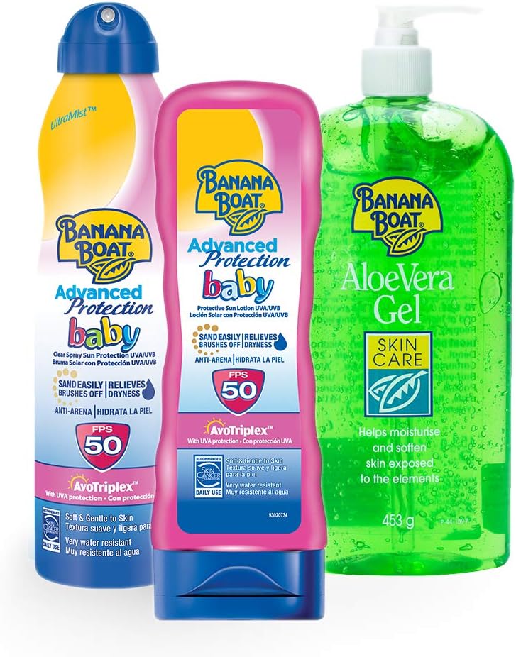 Banana Boat- Baby Pack – Baby Sunscreen Lotion SPF 50 + Baby Spray ...