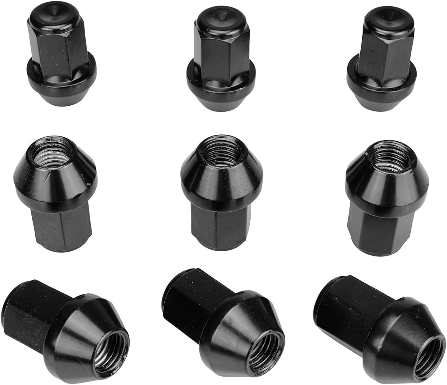 20x wheel nuts BLACK M14 x 1,5 x 34 I cone for aluminium rims I ...