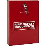 Elmdene A4 Red Fire Documents Log Book Lockable Secure Storage Box with ...