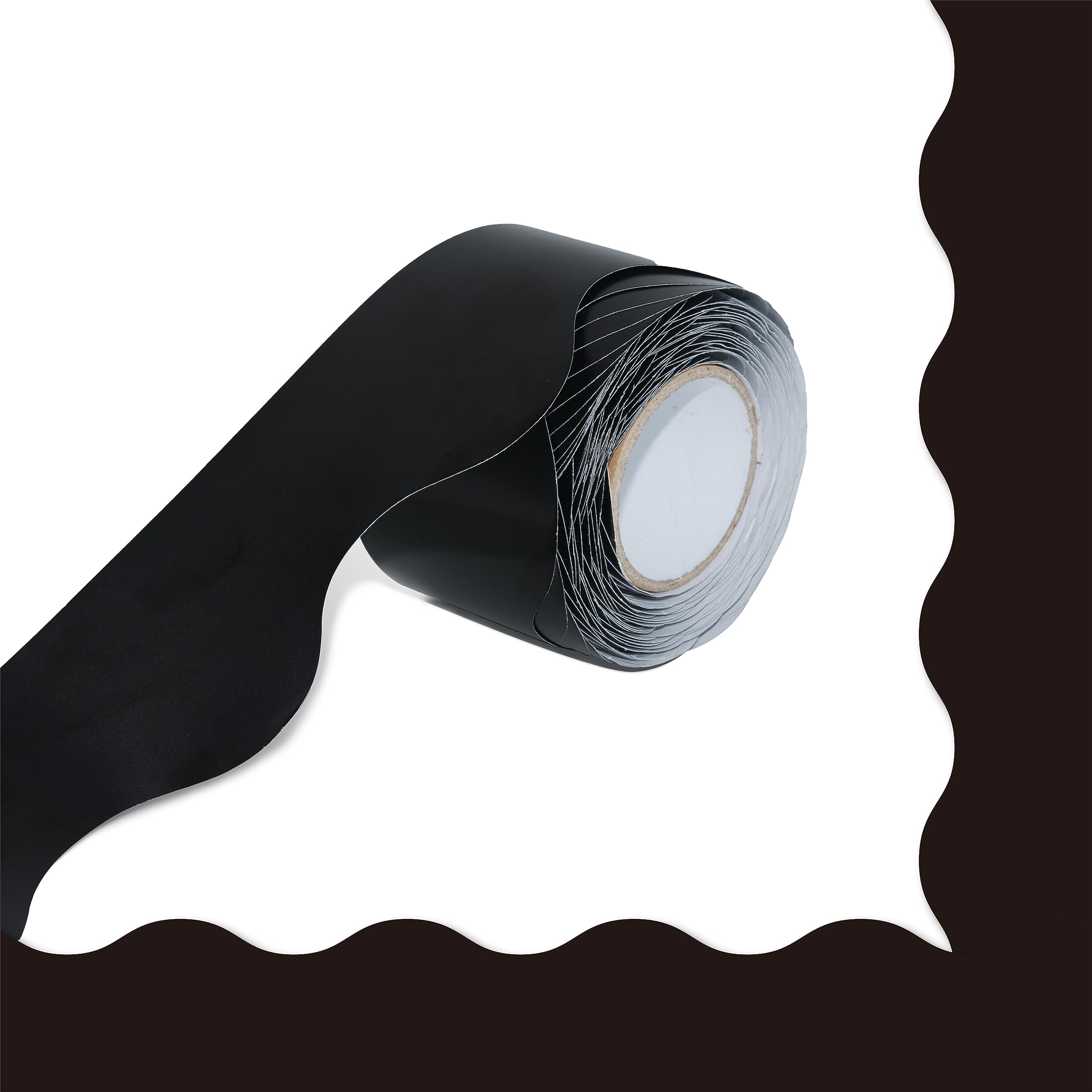 60 Feet Bulletin Board Borders, Pure Black Scalloped Rolled Border Trim ...