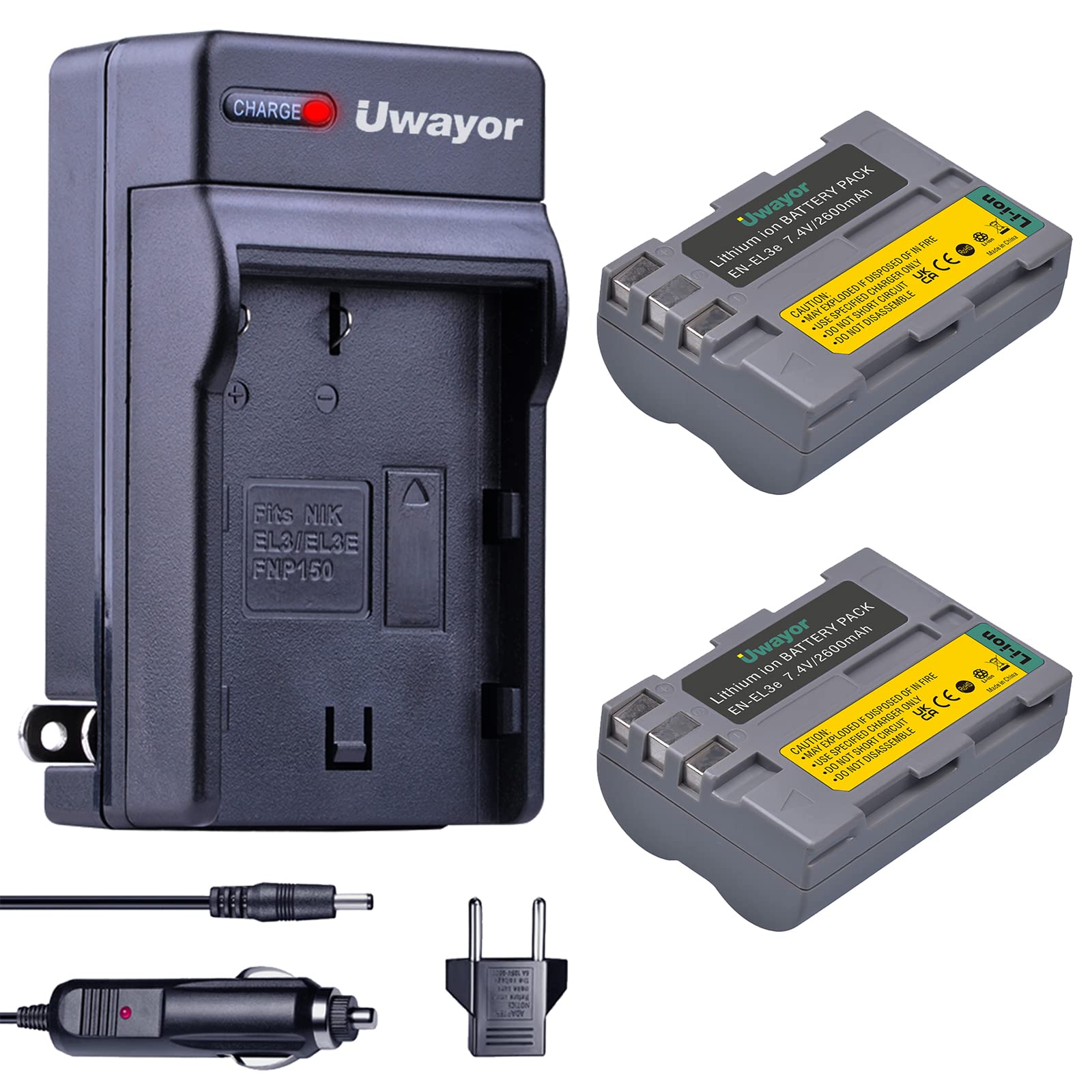 Mua Uwayor 2 Pack EN-EL3e Battery and Charger Set for Nikon D50, D70 ...