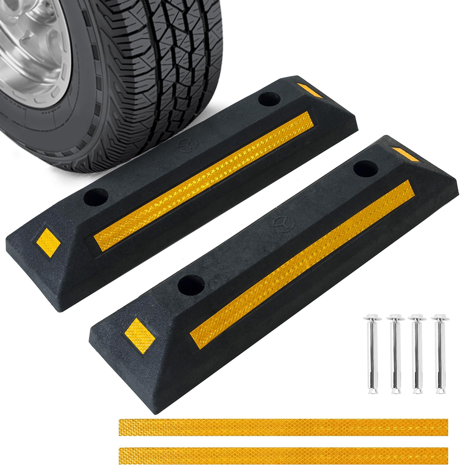 Mua DASBET 2 Pack Heavy Duty Rubber Parking Block Parking Curb | Wheel ...