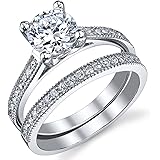 Metal Masters Co. 1.50 Carat Round Cubic Zirconia Past, Present, Future Sterling Silver 925 ...