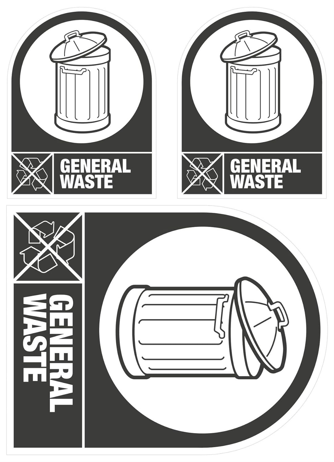 UK1One Premium Quality Pack of 3 BIN IT Recycling Self Adhesive ...