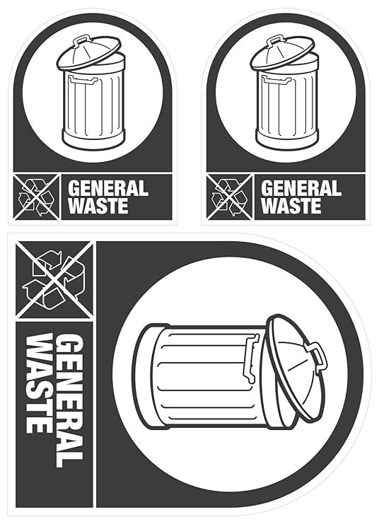 UK1One Premium Quality Pack of 3 BIN IT Recycling Self Adhesive ...