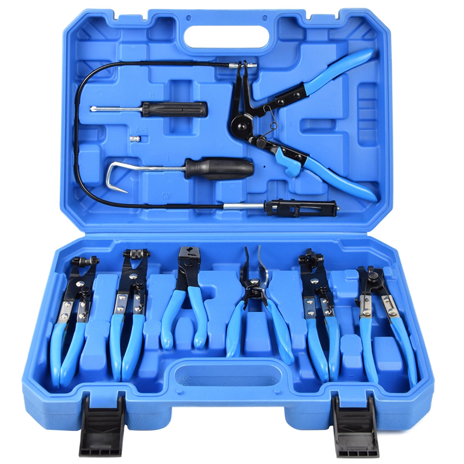 9PCs Hose Clamp Pliers, Flexible Wire Long Reach Hose Clamp Pliers Set ...