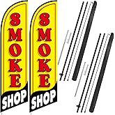 Amazon.com : Smoke Shop King Sized Flag Sign | 138L x 36W Flag ...