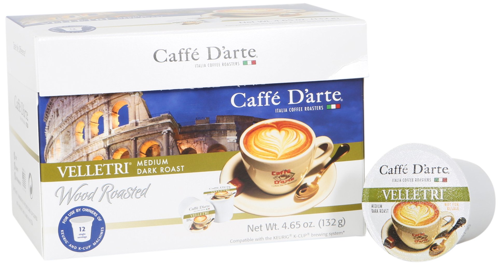 Caffe D'arte Single Serve Coffee, Campania Blend, 12 count: Amazon.com ...