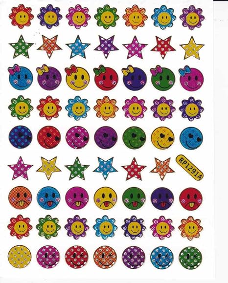 Amazon.com: Smile Smileys sticker decal Metallic Glitter 1 sheet ...