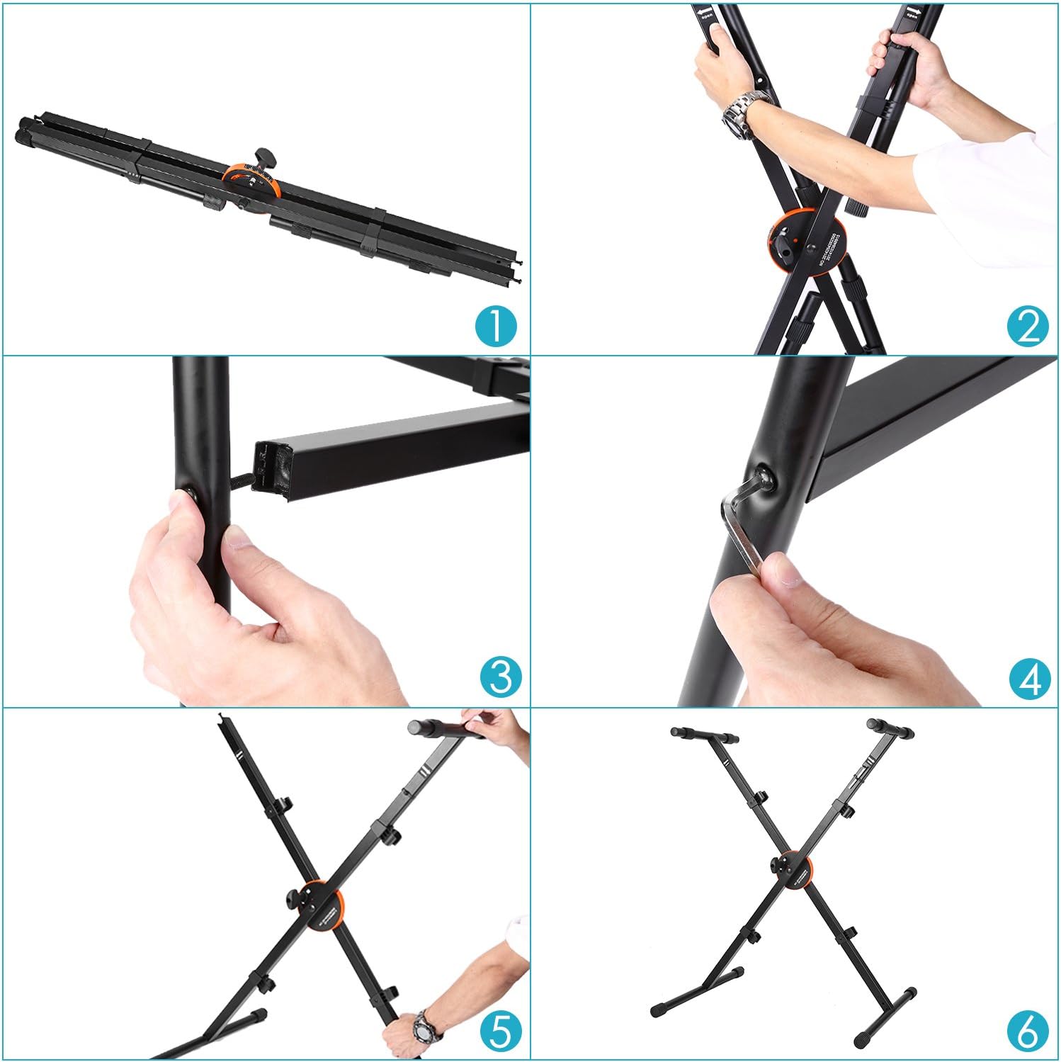 Neewer® X-Style Heavy Duty Folding Keyboard Stand with Height Control ...